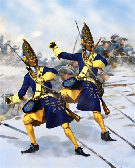 Swedish Grenadiers During The Great Northern War American Revolutionary