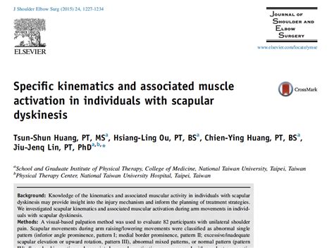 Specific Kinematics In Shoulder Pain Motus Physical Therapy