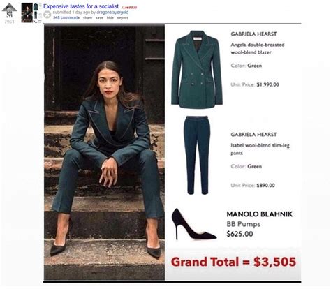 Alexandria Ocasio Cortez Is Slammed For Wearing A 3500 Outfit To Pose