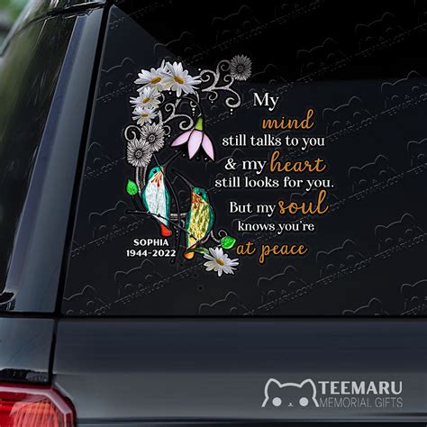 Mmdc0237 Personalized Daisy Hummingbird Memorial Car Decal Mind Ta