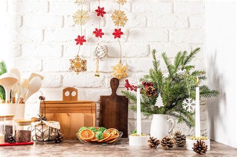 Premium Photo Front View Of The Kitchen Countertop With Utensils And