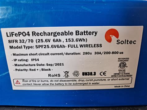 25 6v 6ah 153 6wh Lifepo4 Battery With Bms 24v Battery Hookup