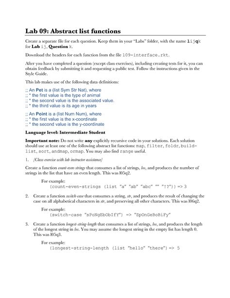 l09 assignment cs lab 09 abstract list functions create a separate