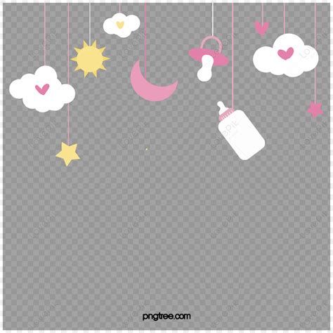 벡터 귀여운 샤워 테두리미소탄생휴일 Png 일러스트 무료 다운로드 Lovepik