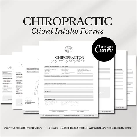 Chiropractic Client Intake Form Pdf Editable Chiropractic Consent