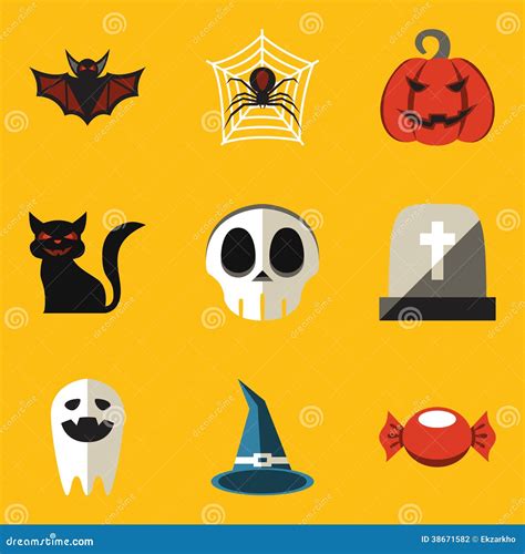 Flat Icon Set Halloween Stock Illustration Illustration Of Decorative