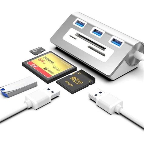 Usb 3 0 Hub Et Lecteur De Carte Cf Combo Adaptateur De Hub Usb