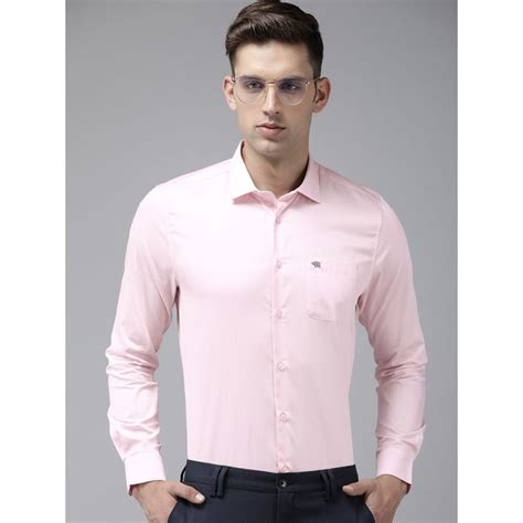 The Bear House Ardor Edition Men Pink Solid Slim Egyptian Giza Cotton