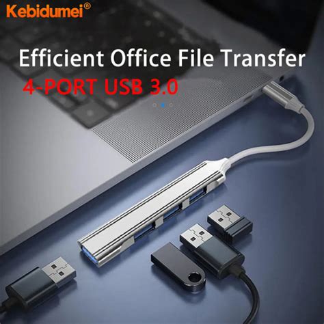 Kebidumei USB Multiport Adapter Multi USB 3 0 Port 4 Port USB Extender For Laptop Flash Drive
