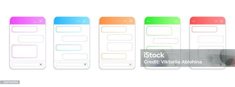 Ensemble De Maquettes De Fenêtre De Chatbot Formes De Chat Life Avec Des Bulles De Message Bot