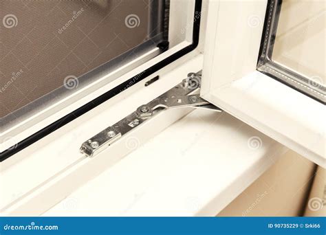 Closing Mechanism Of Plastic Windows Stock Image Image Of Fixed Plastic 90735229