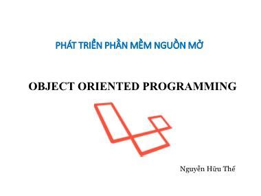 Bài giảng Phát triển phần mềm nguồn mở Bài 4 Object oriented