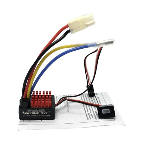 60a Brushed Waterproof Esc Rc Speed Controller Durable Built In 3 Modes 6v 2a Bec For Scx10 Rc