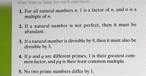 Solved 1 For All Natural Numbers N1 Is A Factor Of N And