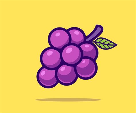 Illustration De Dessin Animé De Vecteur De Fruits De Raisin Style De