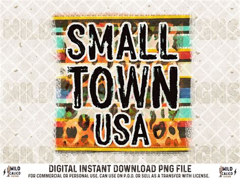 Small Town Usa Retro Sublimations Western Png Designs Etsy