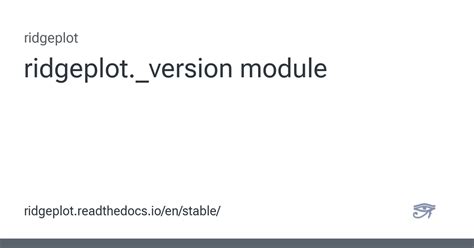 Ridgeplot Version Module Ridgeplot Docs 0 5 0