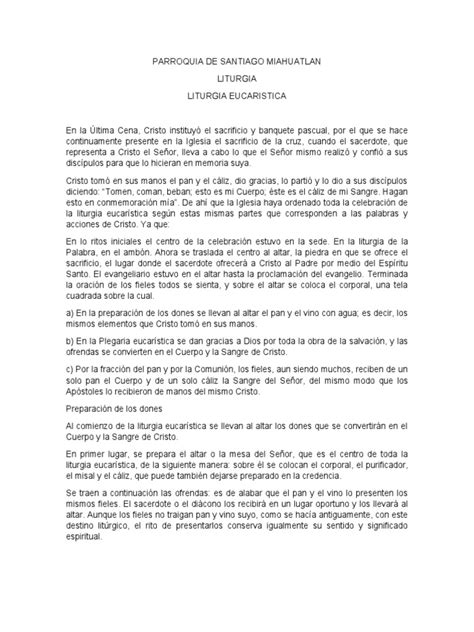 Liturgia Eucaristica Pdf Misa Liturgia Eucaristía