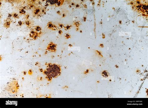 Bright Rust Stains Texture Paint Showing Through To Rust Underneath Stock Photo Alamy