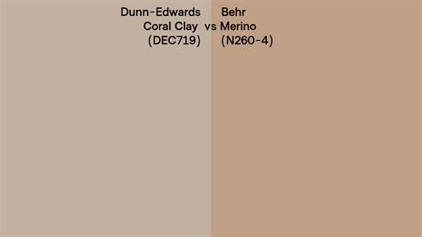 Dunn Edwards Coral Clay Dec719 Vs Behr Merino N260 4 Side By Side