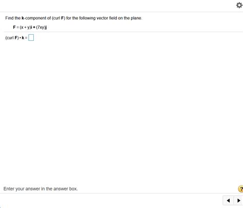 solved find the k component of curl f for the following