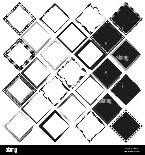 Diverse Vector Frames Collection Assorted Black And White Border Designs Decorative Square
