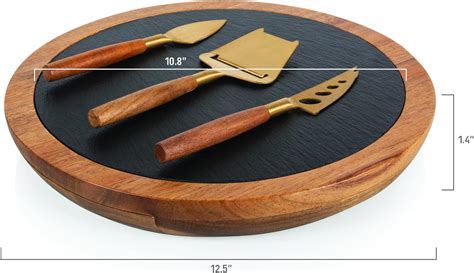 PICNIC TIME NFL Seattle Seahawks Insignia Tabla De Servir De Acacia Y Pizarra Con Herramientas