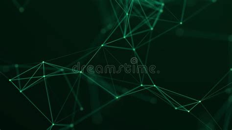 Abstract Digital Connection Moving Dots And Lines Technology Background Network Connection