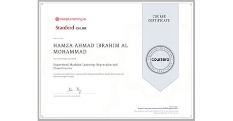 Hamza Almohammad On Linkedin Completion Certificate For Supervised