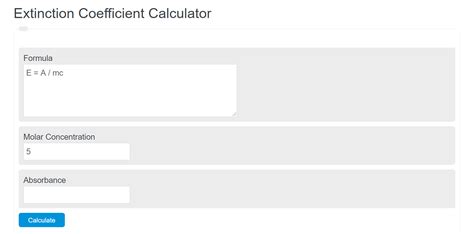Extinction Coefficient Calculator Calculator Academy