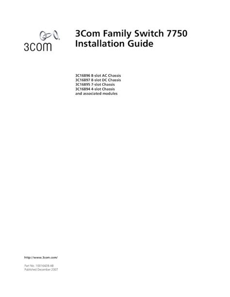Pdf 3com Switch 7750 Installation Guide · Switch 7750 Specifications