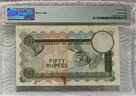 Seychelles 50 Rupees 1970 17c Pmg Vf25 Sex Note Banknote Ebay