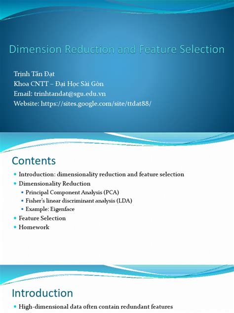 9 Dimension Reduction And Feature Selection Pdf