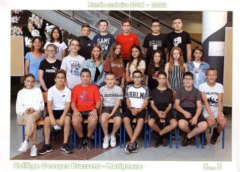 Photo De Classe 2021 2022 5ème 5 De 2021 Collège Georges Brassens