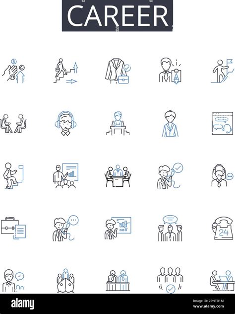 Career Line Icons Collection Job Profession Employment Occupation