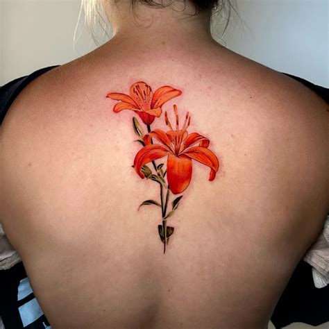 Orange Tiger Lily Tattoo