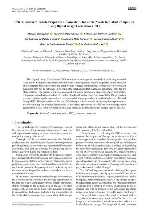 Pdf Determination Of Tensile Properties Of Polyester Industrial
