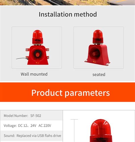 Db Customized Voltage Red Led Warning Light Sound Alarm Buy Led Warning Light Led Warning
