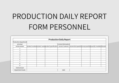 Free Production Daily Report Templates For Google Sheets And Microsoft Excel Slidesdocs