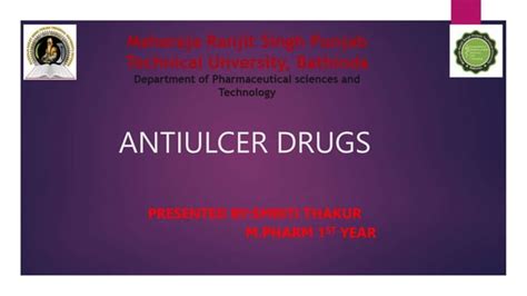 Antiulcer Drugs And Recent Advancespptx