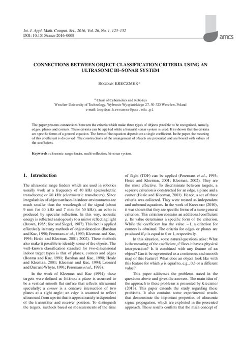 pdf connections between criteria of objects classification by using