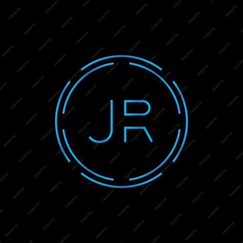 크리에이 티브 편지 Jr 로고 디자인 벡터 템플릿 디지털 연결된 편지 Jr 로고 디자인 프리미엄 벡터