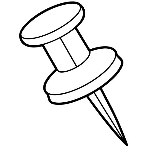 Pushpin Outline Coloring Book Page Line Art Illustration Digital Drawing 46540136 Vector Art At