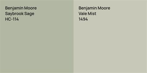 Benjamin Moore Saybrook Sage Vs Benjamin Moore Vale Mist Comparison