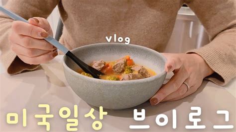 미국사는 30대 주부 일상 브이로그🇺🇸 다이어트 시작🔥 토마토소고기스튜 Aka 마녀스프 계란으로만 만든 구름빵