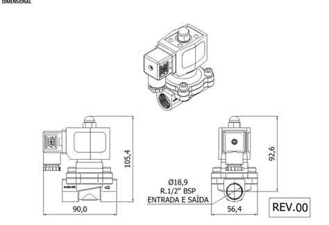 Válvula Solenoide 14723 2 Vias N F Rosca 1 2 110vca Uso Geral