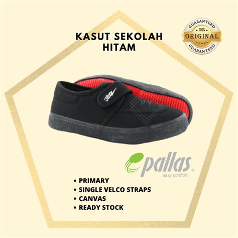 Original Jenama Pallas Jazz Kasut Sekolah Hitam 1 Lekat 031bk Baju