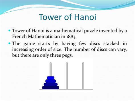 Data Structure And Algorithms The Tower Of Hanoi Pptx