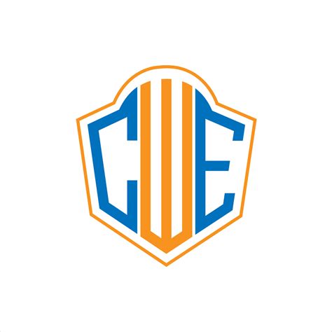Cwe Abstract Monogram Shield Logo Design On White Background Cwe