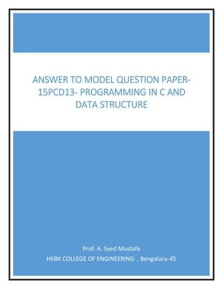 Vtu Pcd Model Question Paper Programming In C Pdf